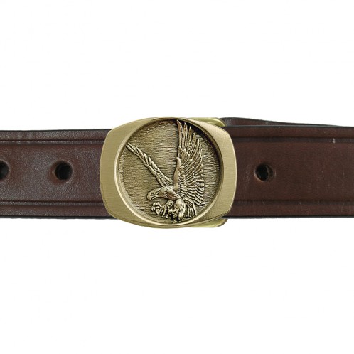 Flying Eagle Vintage Solid Brass Buckle & 1.25" Leather Belt | IMC Retail